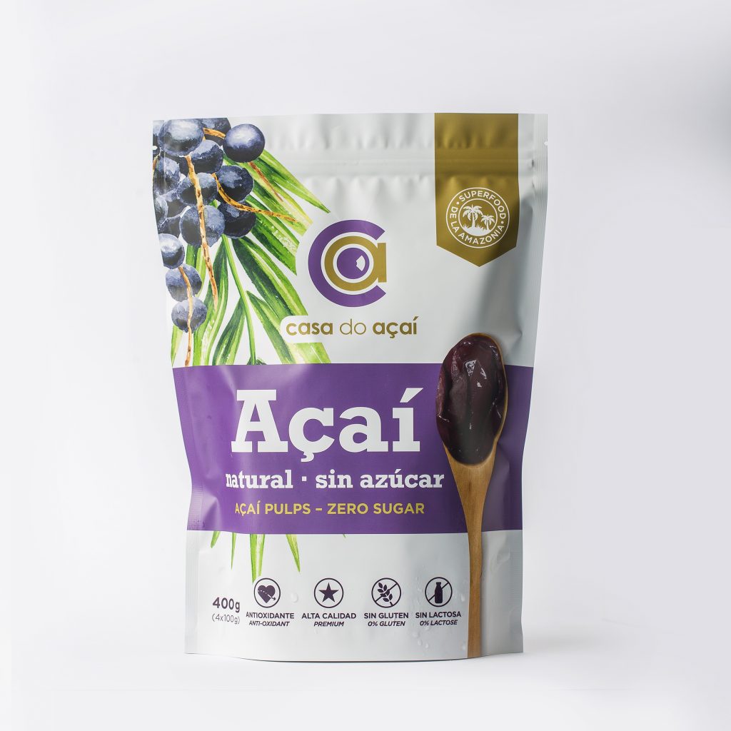 4 Pulpas congeladas de Açaí Puras 100% Natural, con 100g cada - total ...